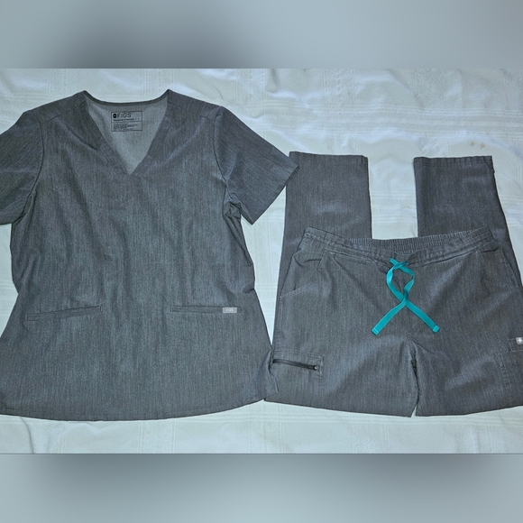 Figs | Other | Figs Scrub Set In Graphite Grey Large Casma Top Medium ...